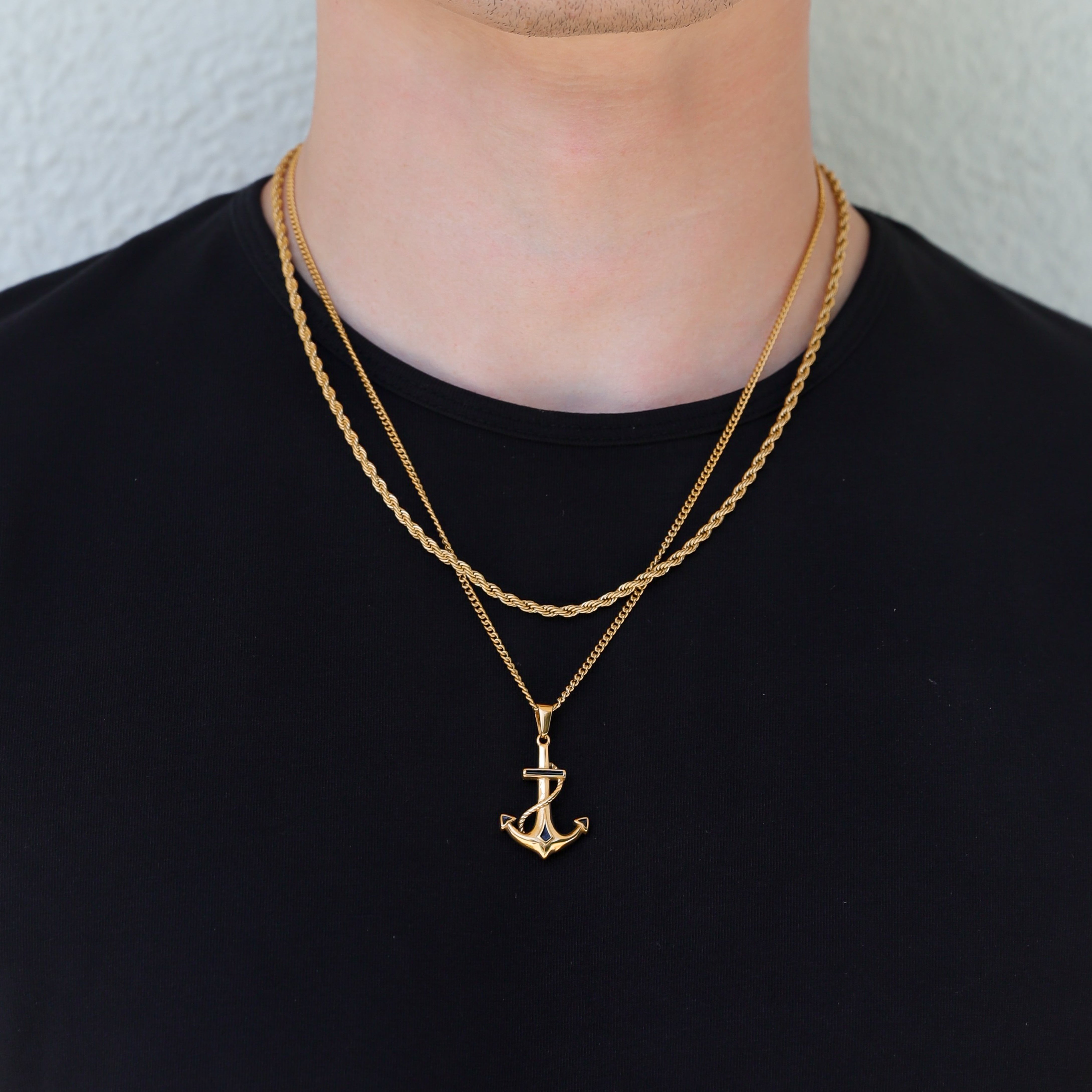 Anchor Pendant Rope Set – Heart Made of Gold