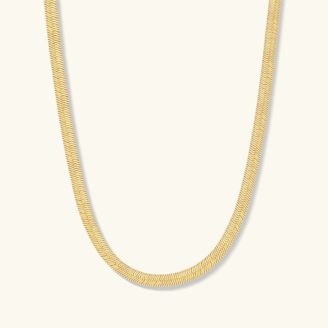 Gold Filled 5mm Herringbone Necklace – Heart Made of Gold