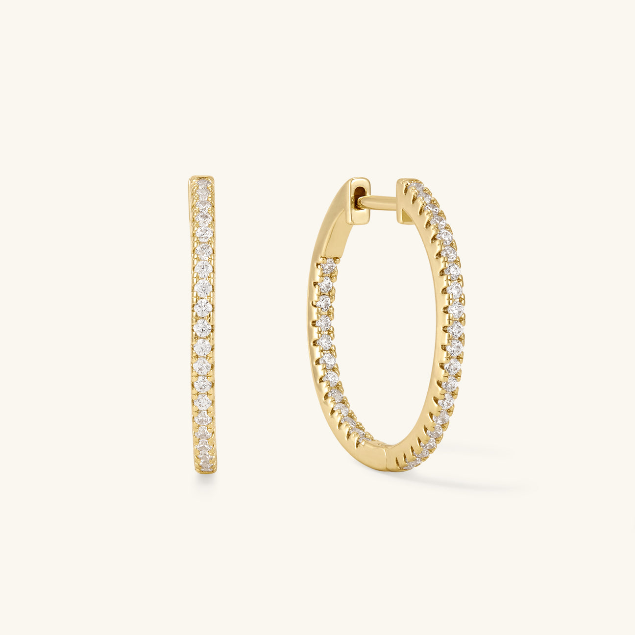 Diamond Hoops – Heart Made of Gold