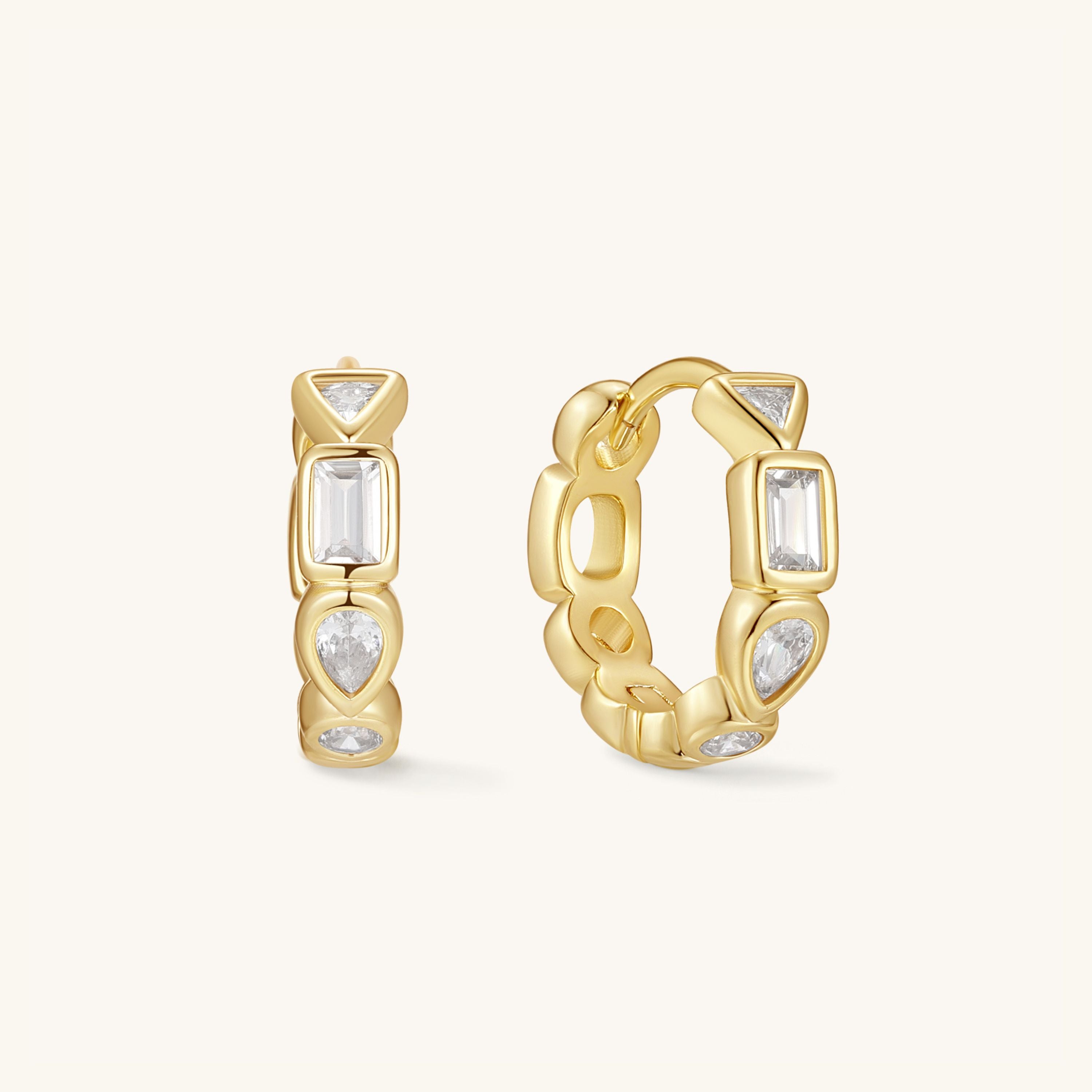Gemstone Hoops – Heart Made of Gold