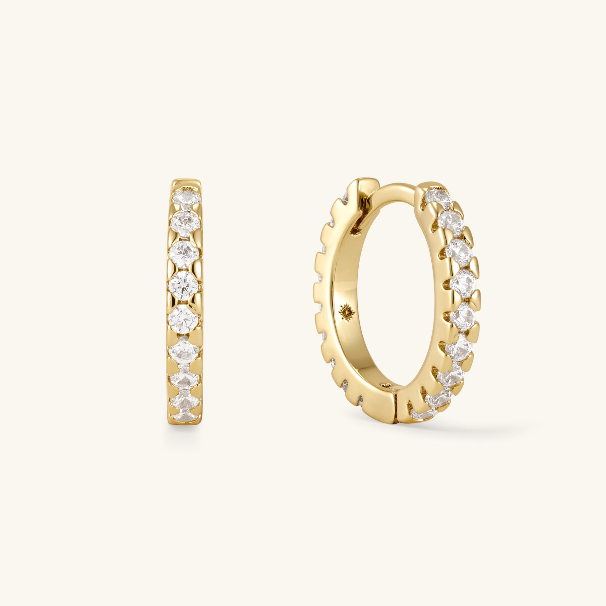 Large Huggie Hoops – Heart Made of Gold