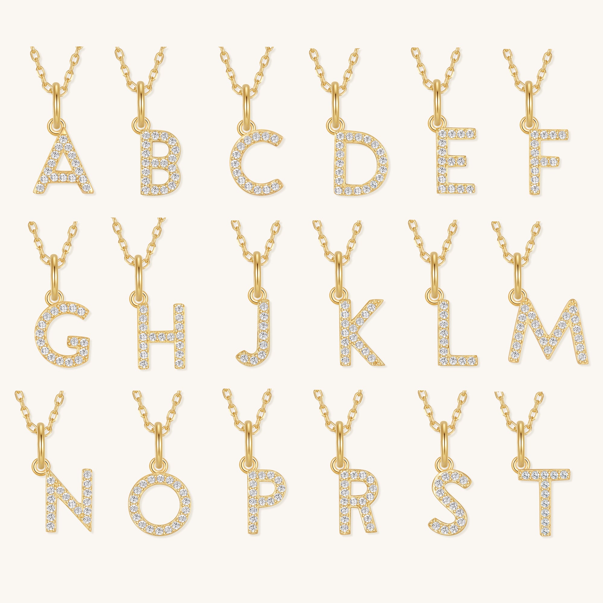 Diamond Letter Necklace – Heart Made of Gold