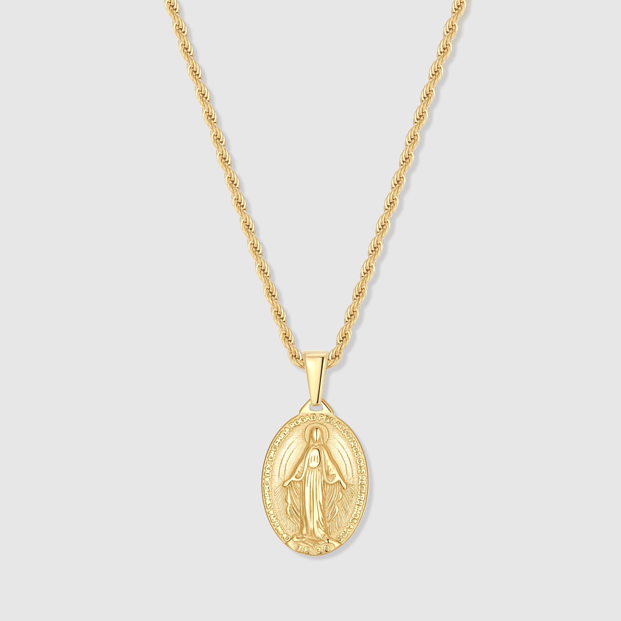 Saint Mary Pendant – Heart Made of Gold