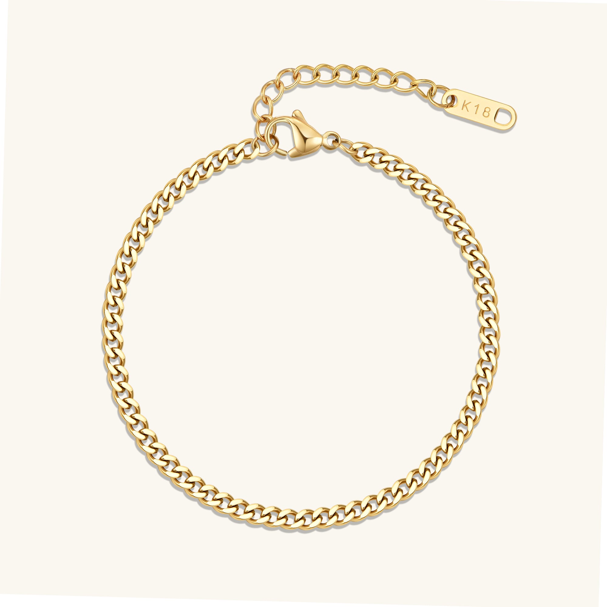 Small Curb Chain Bracelet – Heart Made of Gold