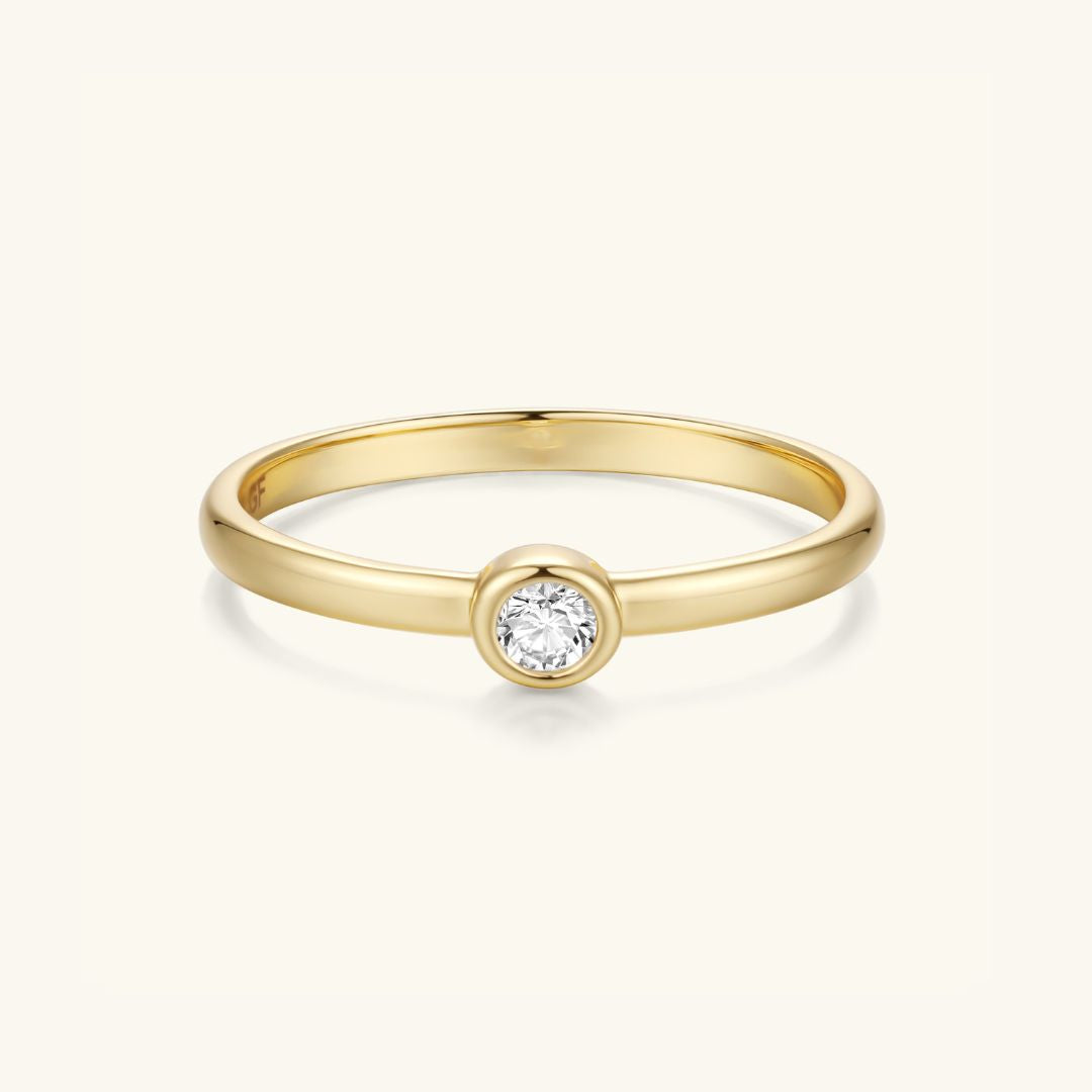 Gold Filled Bezel Stone Ring – Heart Made of Gold