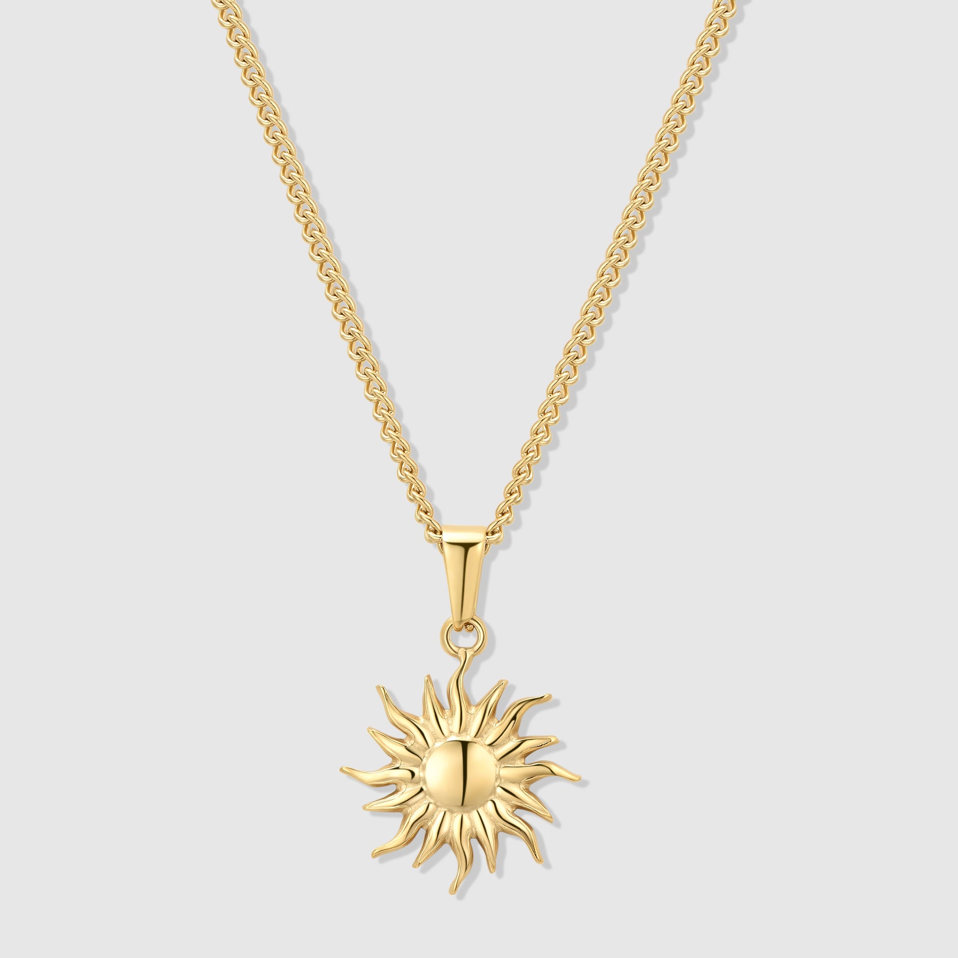Sun Pendant Necklace – Heart Made of Gold