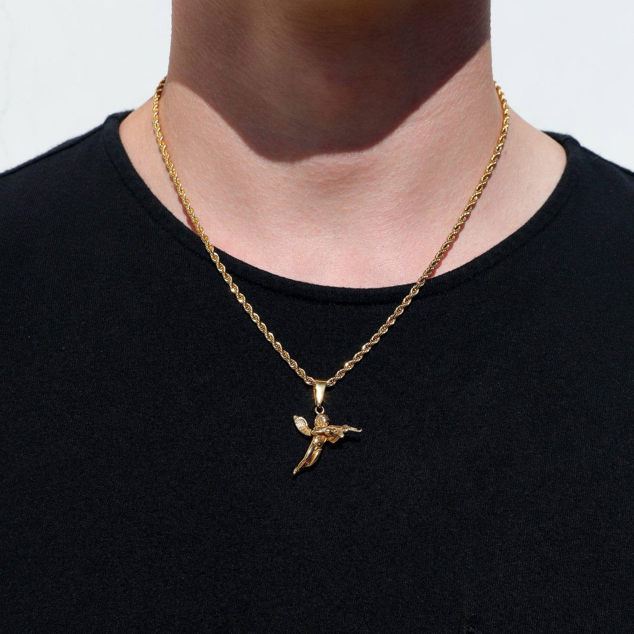 Cupid Pendant Necklace – Heart Made of Gold