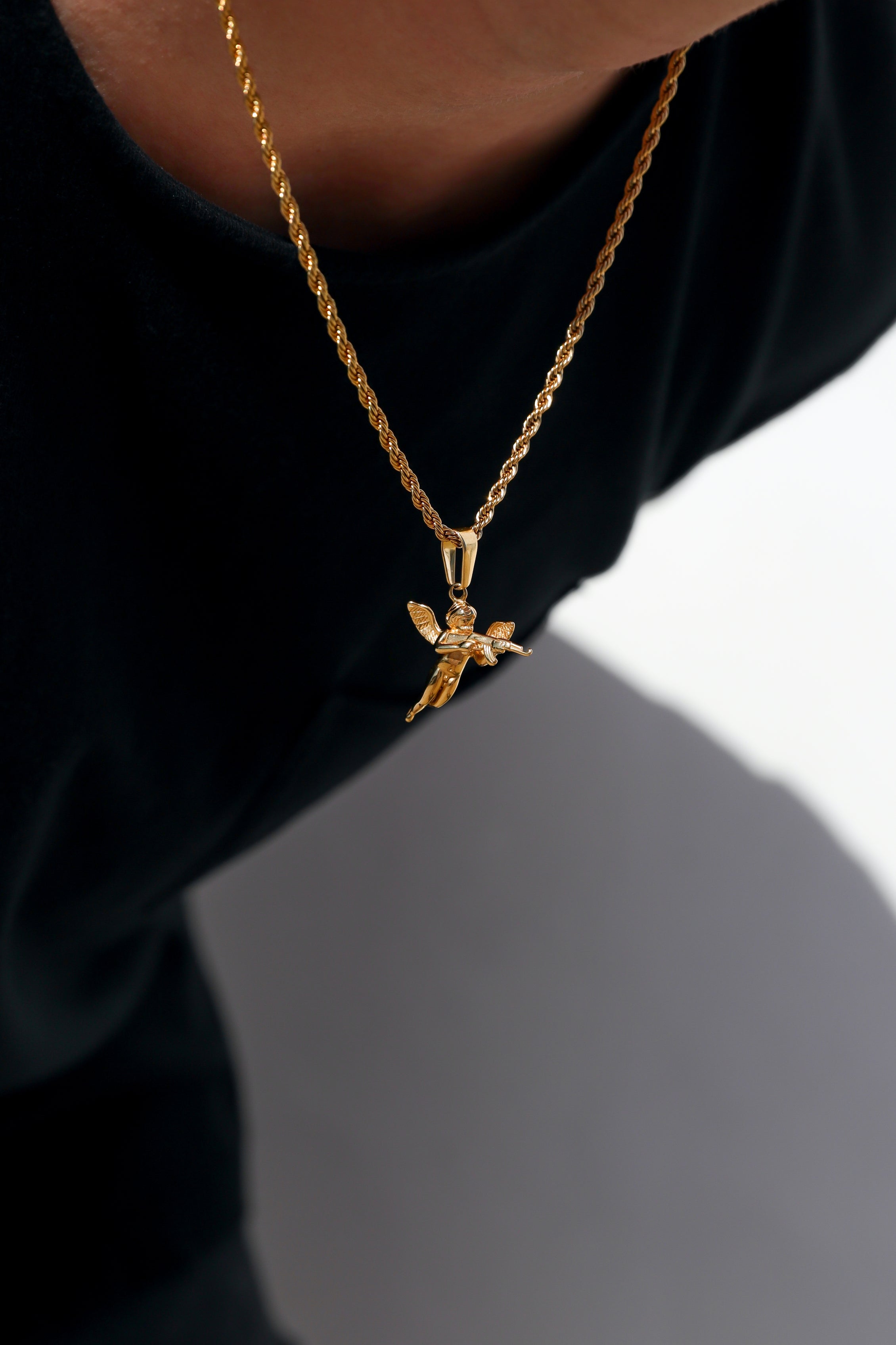 Cupid Pendant Necklace – Heart Made of Gold