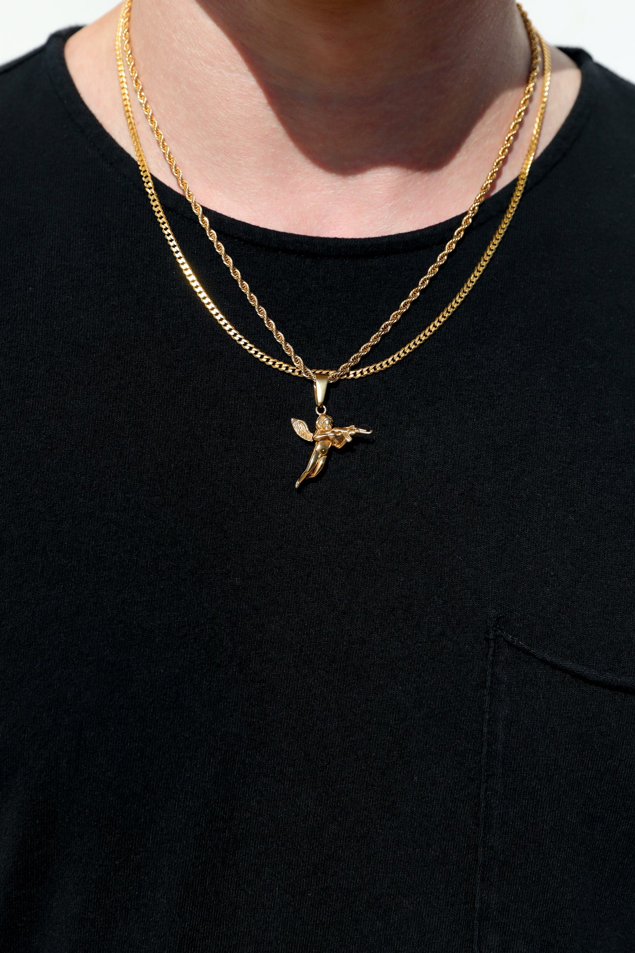 Cupid Pendant Necklace – Heart Made of Gold