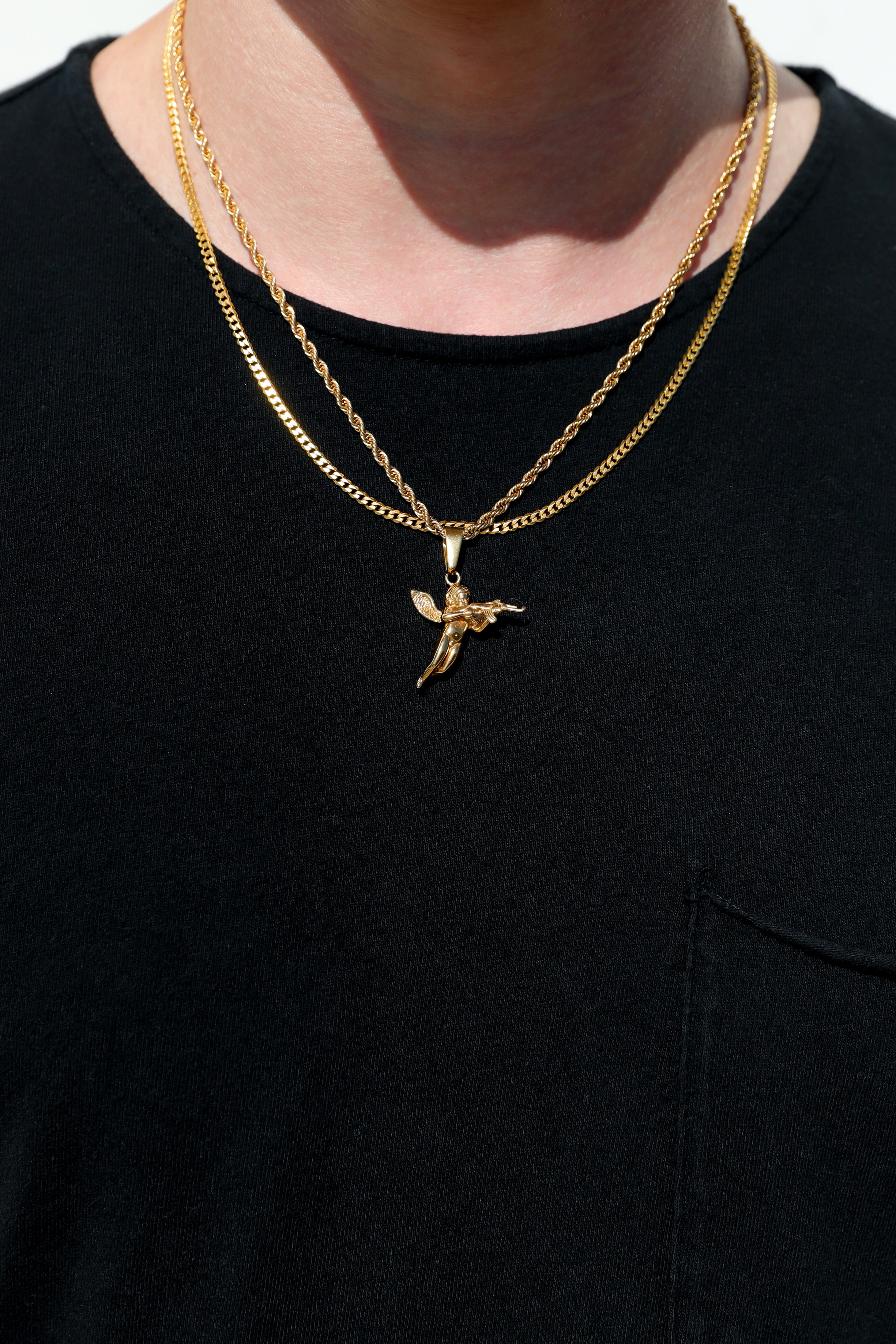 Cupid Pendant Necklace – Heart Made of Gold