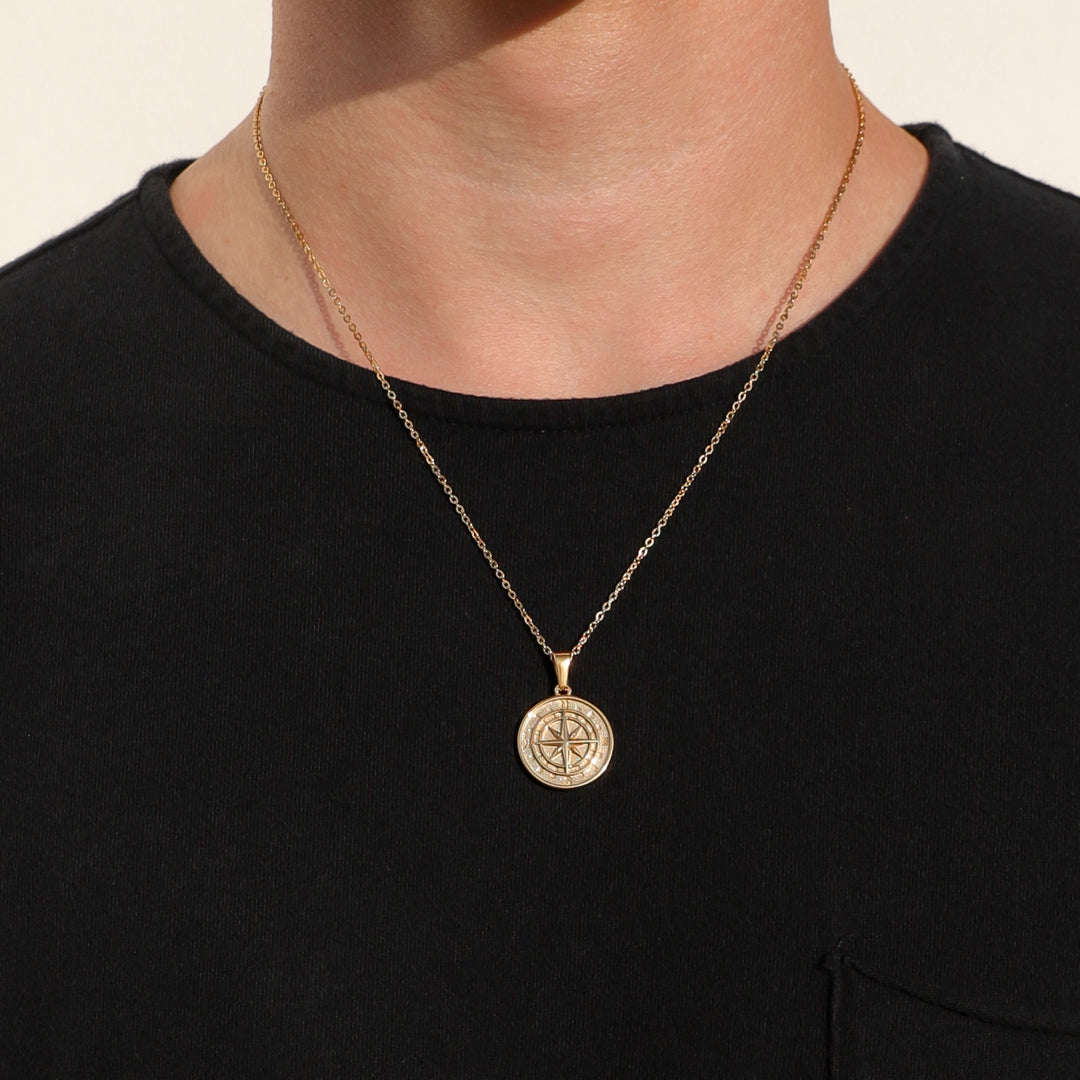 Compass Necklace Gold