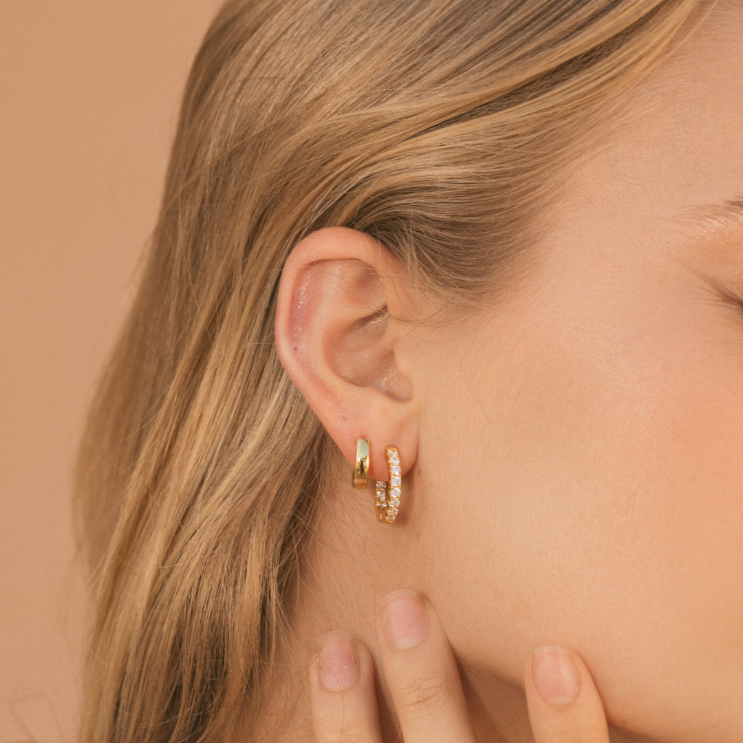 Gold Filled Bold Huggies – Heart Made of Gold