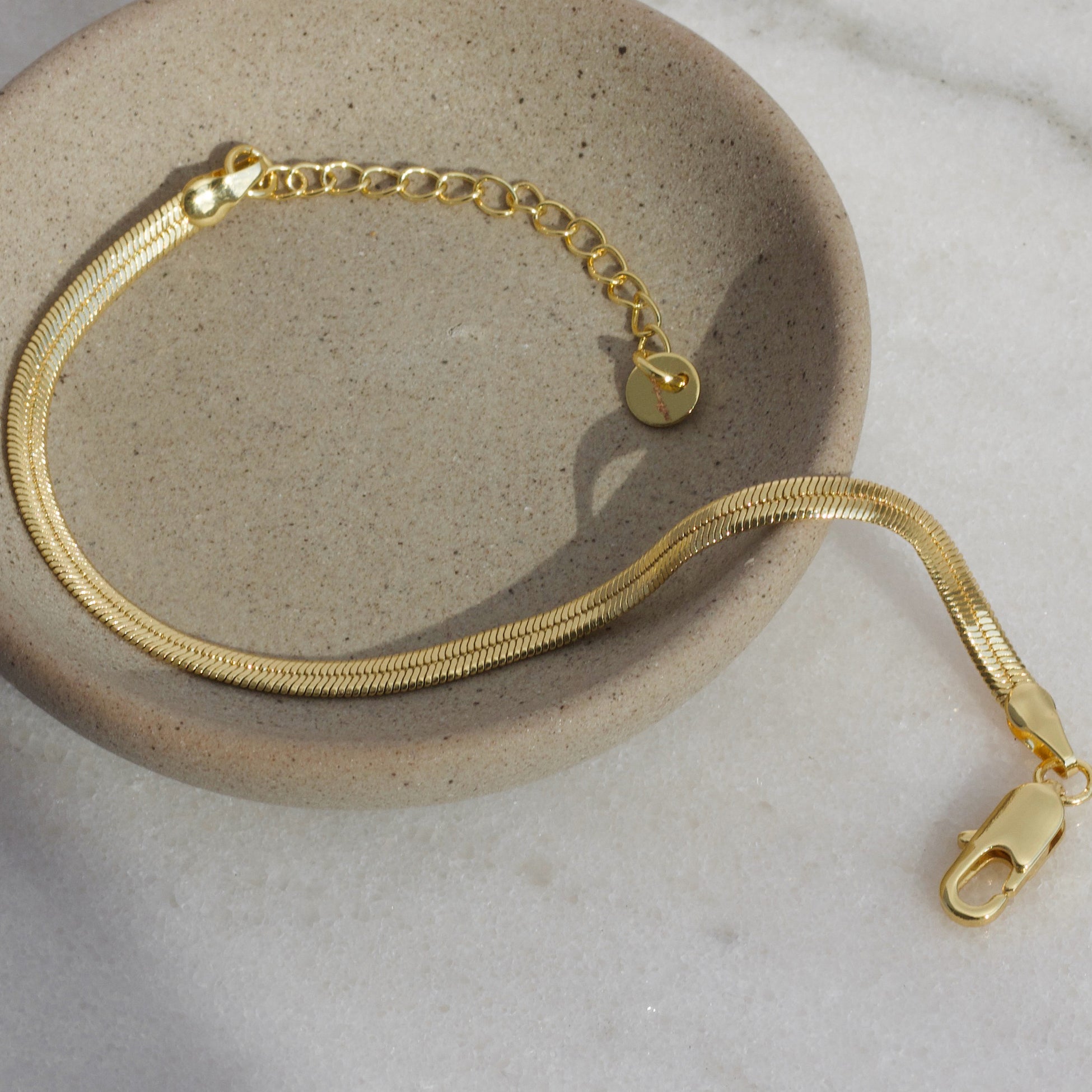 Gold Filled Herringbone Bracelet – Heart Made of Gold