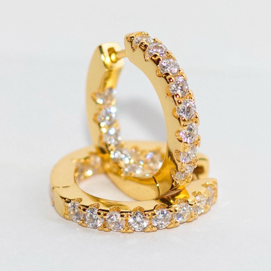Large Diamond Hoops – Heart Made of Gold