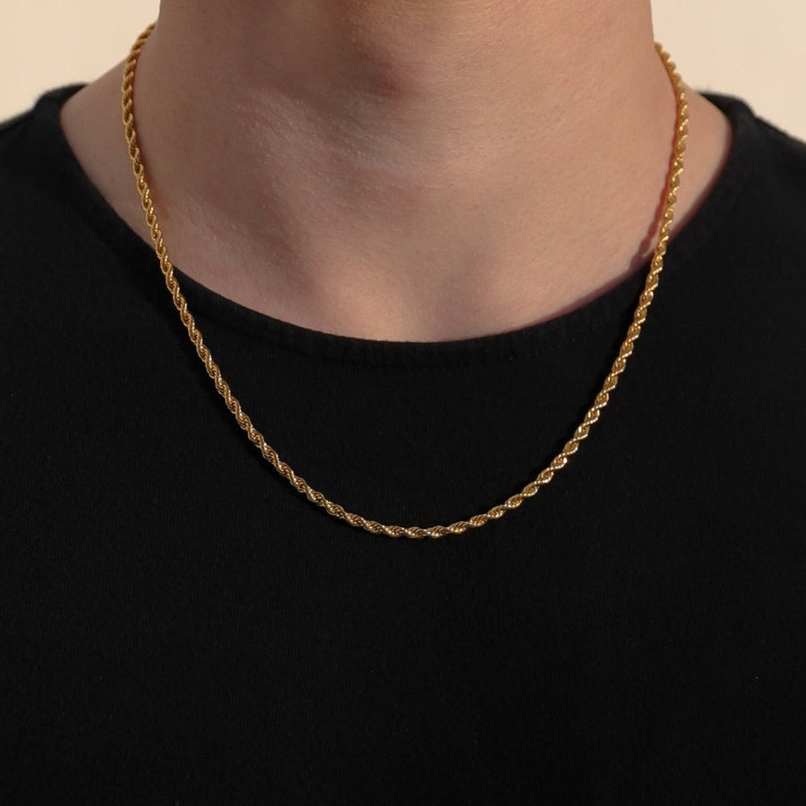 3mm Rope Chain – Heart Made of Gold