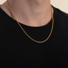 3mm Rope Chain – Heart Made of Gold